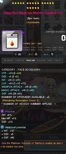 MapleSEA Aquila 20* Shiny Red Meister Symbol Mage, Video Gaming, Gaming ...