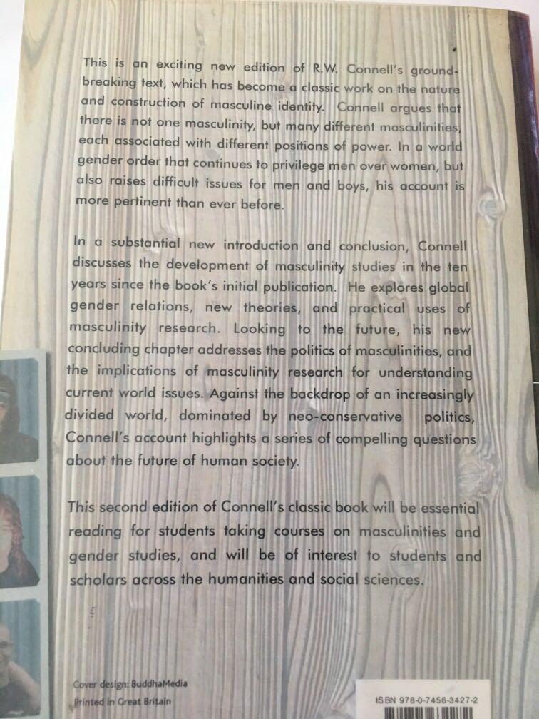 Masculinities - R W Connell, Hobbies & Toys, Books & Magazines, Fiction & Non-Fiction on Carousell