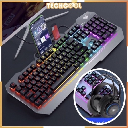 Membrane Gaming Keyboard Gaming Mouse Membrane Feeling RGB LED Backlit ...