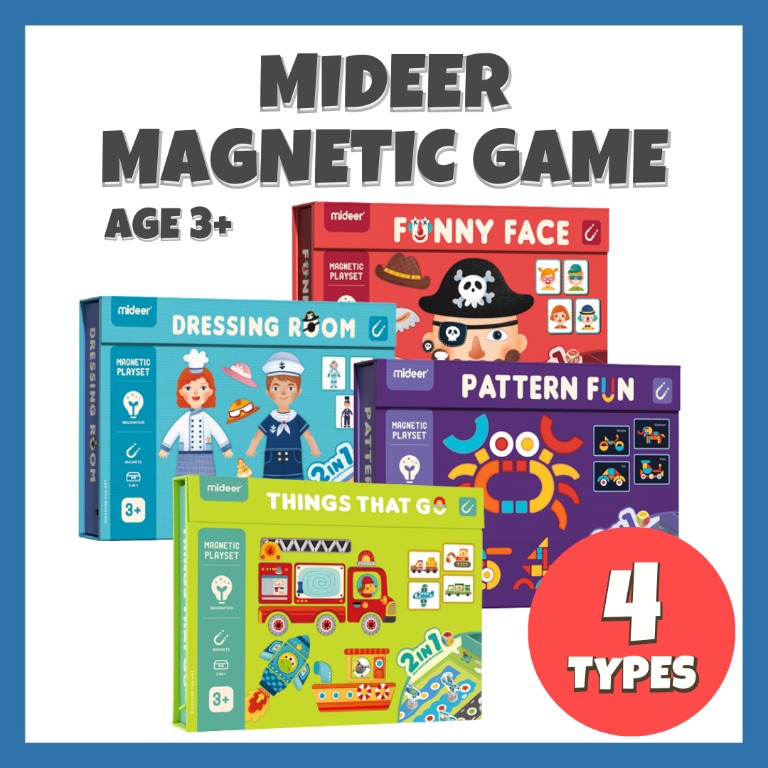 Mideer Magnet Playset - Things That Go / Pattern Fun / Dressing Room ...
