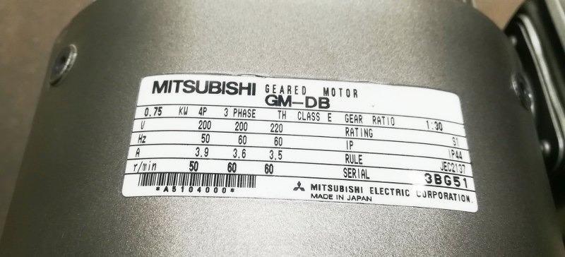 Mitsubishi Geared Motor GM-DB w/ Brake 1hp 220V 1:30 from Japan ...