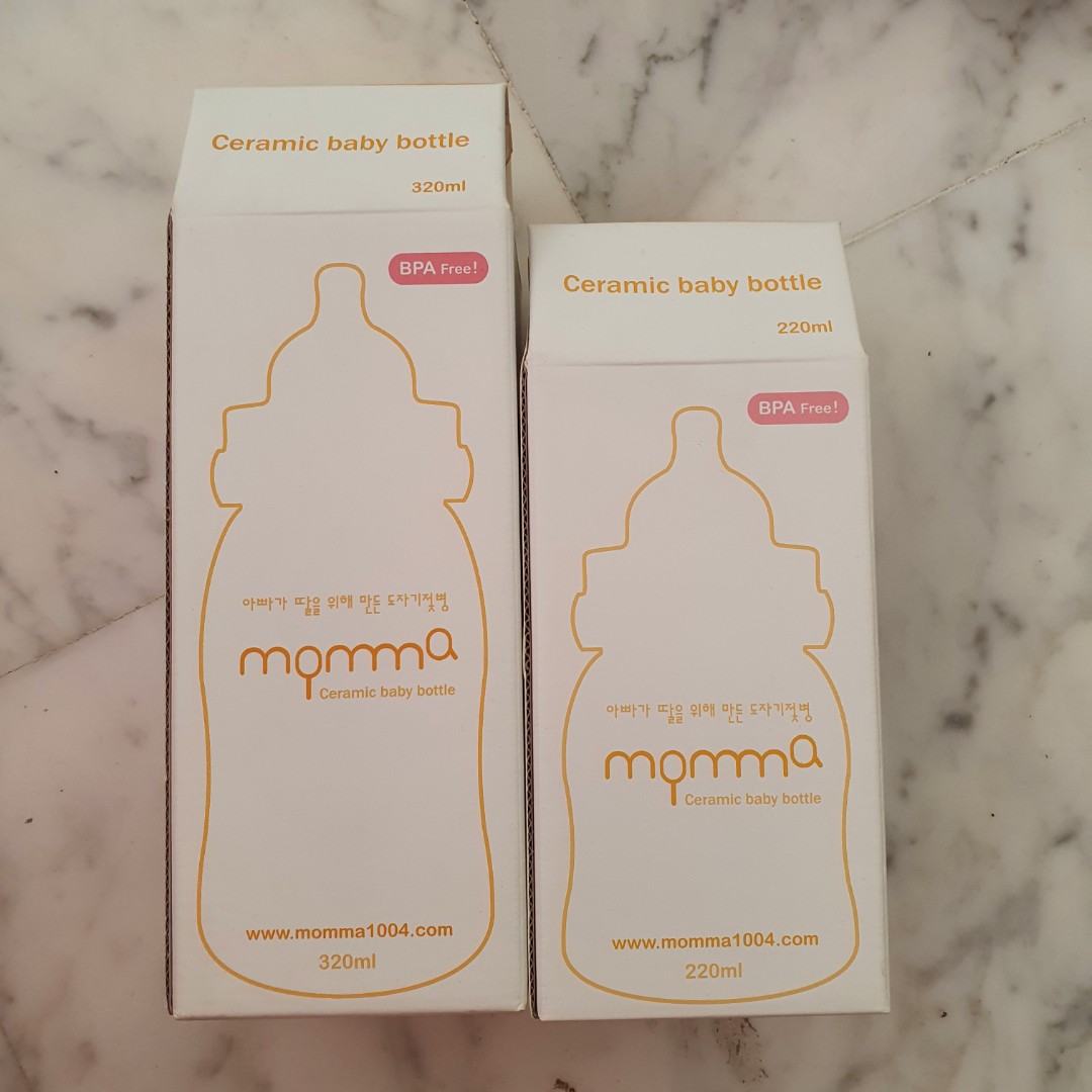 Momma Ceramic baby bottles set (320ml and 220ml), Babies & Kids ...