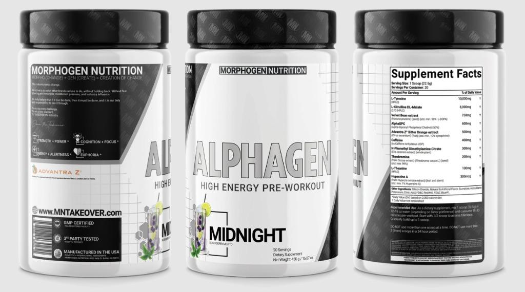 Morphogen Nutrition ALPHAGEN - High Energy Pre-workout, Health ...