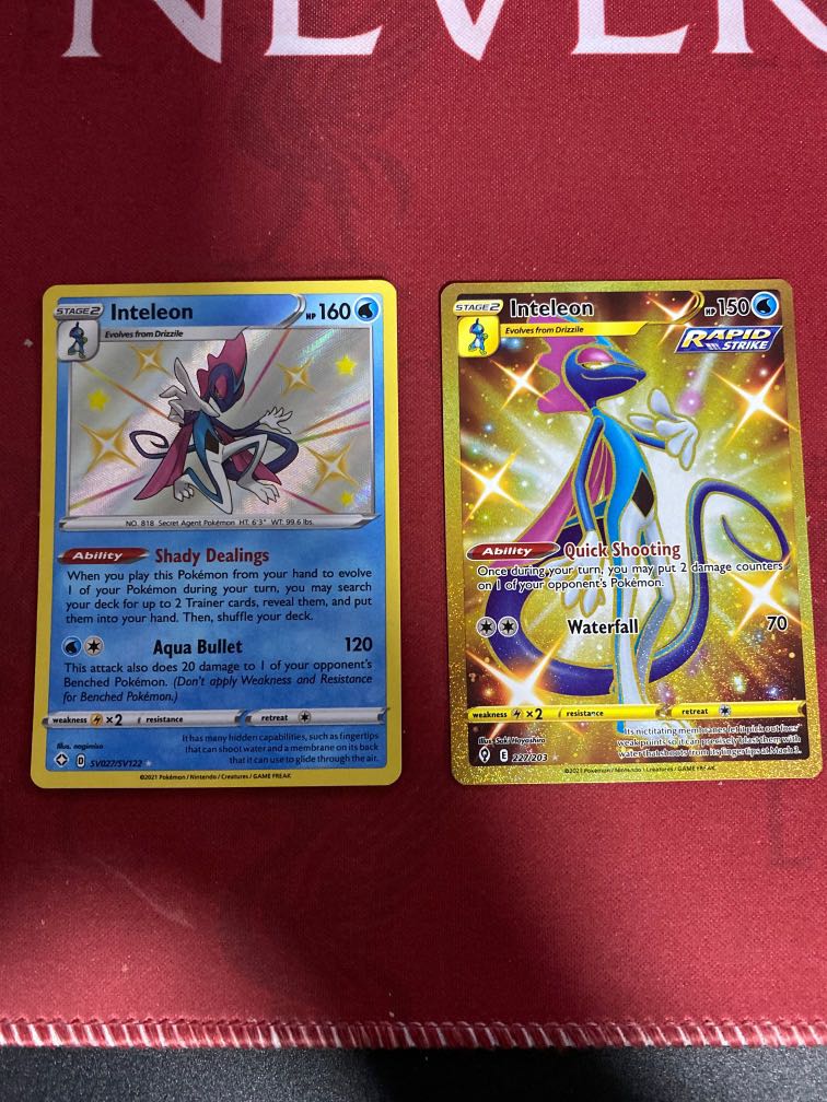 Pokemon TCG - Inteleon Baby Shiny and Gold Card, Hobbies & Toys, Toys ...