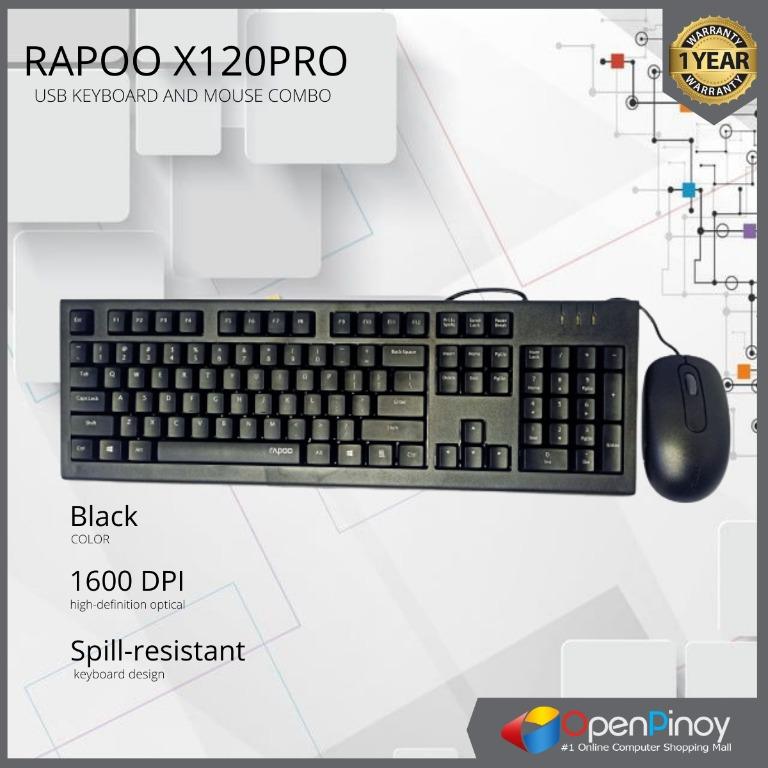RAPOO X120PRO USB KEYBOARD AND MOUSE, Computers & Tech, Parts ...