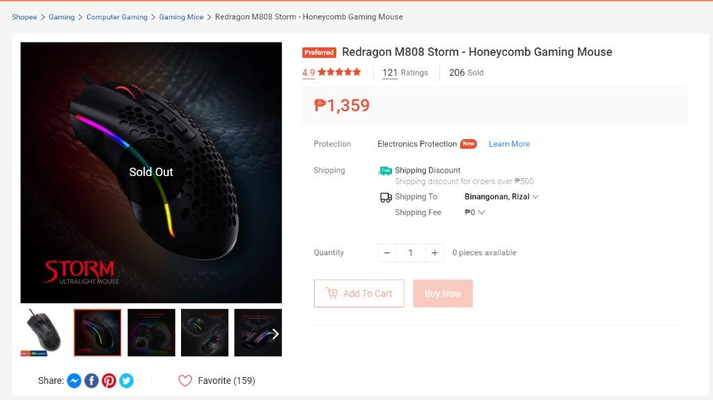 Redragon M808 Storm - Honeycomb Gaming Mouse, Computers & Tech, Parts ...