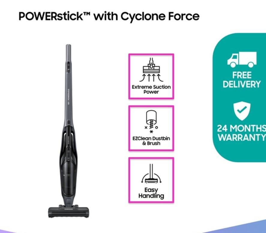 Samsung POWERstick™ with Cyclone Force， 20W Vacuum VS60M6010KG/SP, TV ...