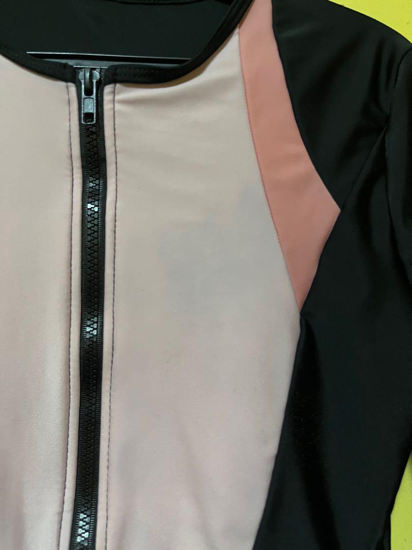 LAST PRICE SHEIN Rashguard Colorblock Zip Front One Piece, Women's ...