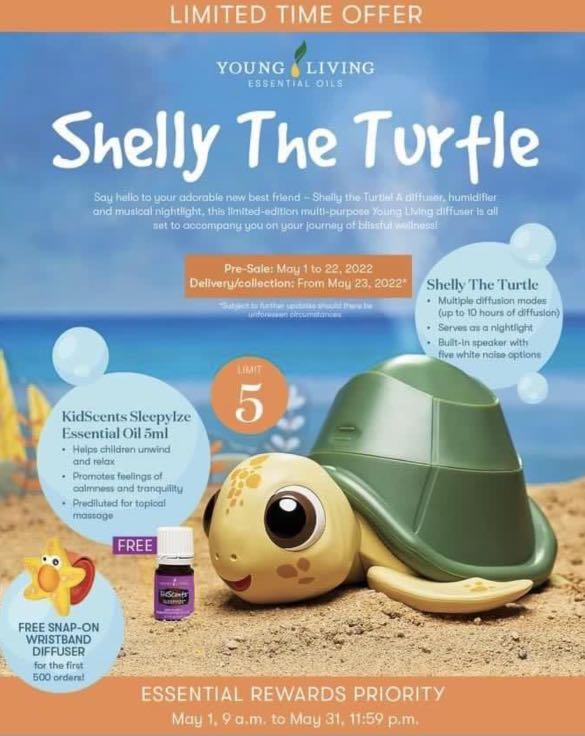 Shelly The Turtle Diffuser incl Kidscent Sleepylze 5ml & wristband ...