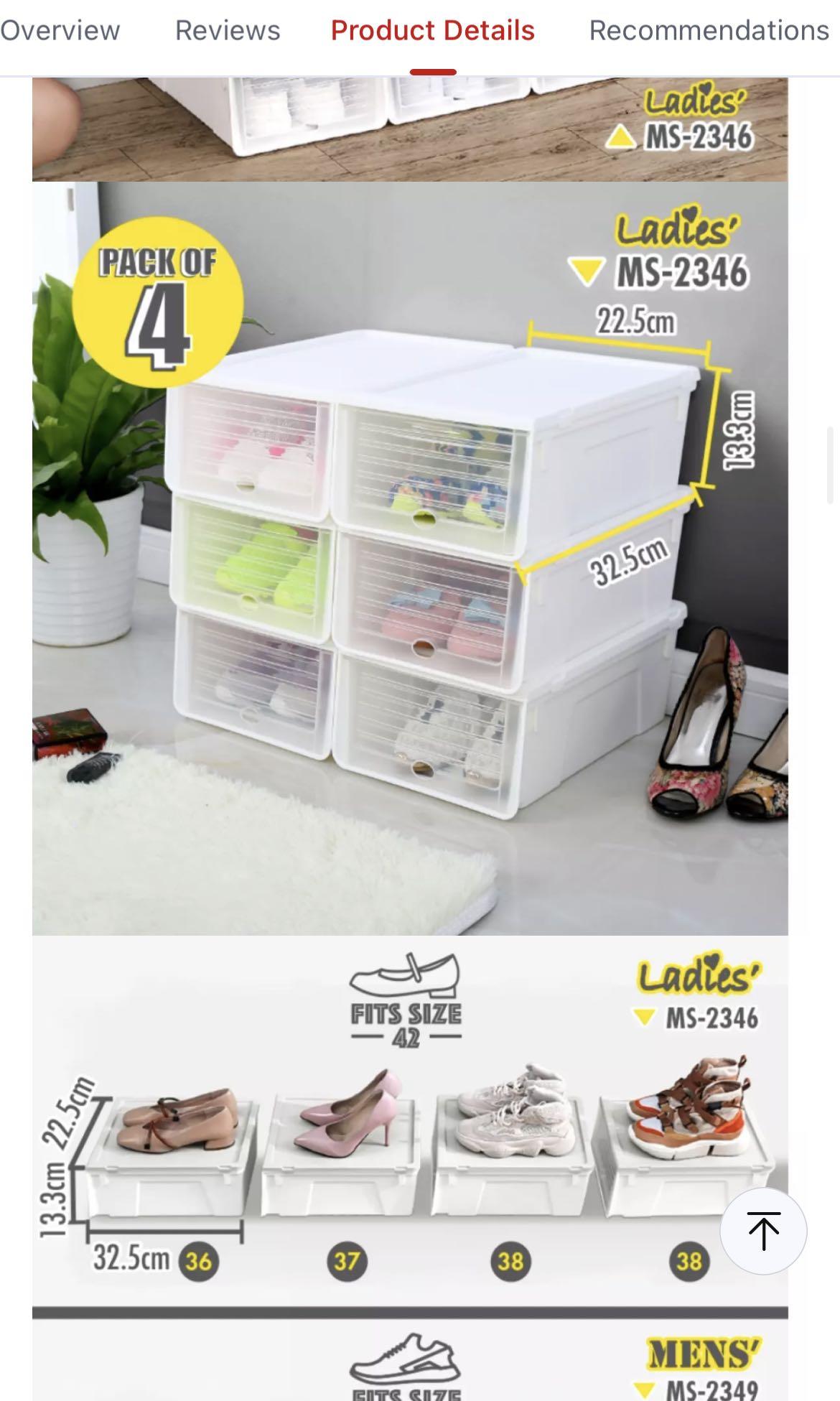 Sliding Lid ladies shoe box, Furniture & Home Living, Home Improvement ...