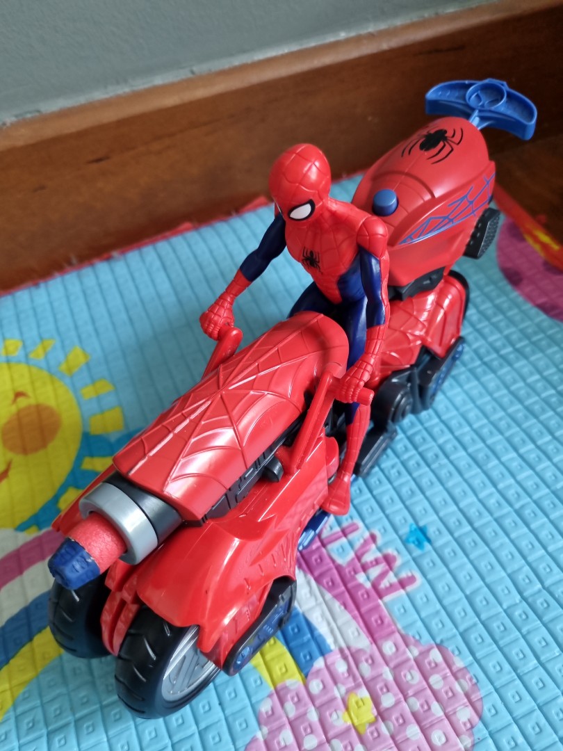 Spiderman transformer bike w shooting gun, Hobbies & Toys, Toys & Games ...