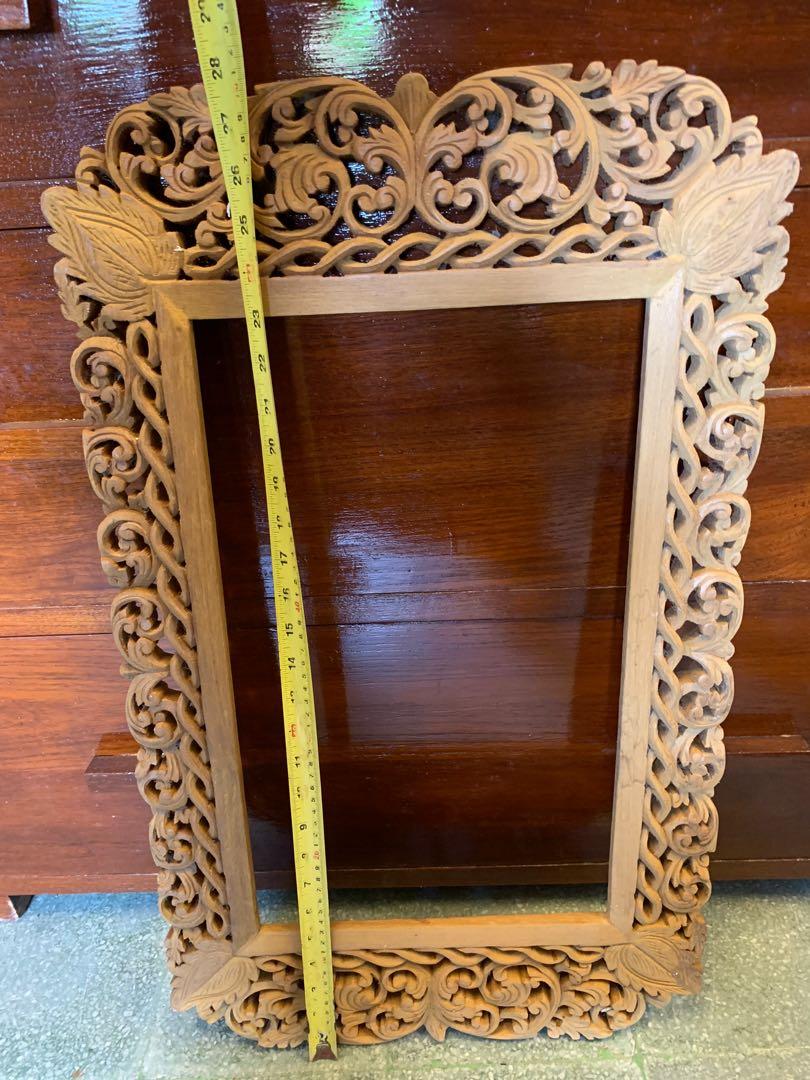 Teakwood Hand Wood Carving Frame from Burma, Furniture & Home Living ...