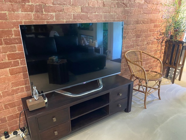 Timber TV sideboard 140 length x 40 depth x 50cm height, Furniture ...