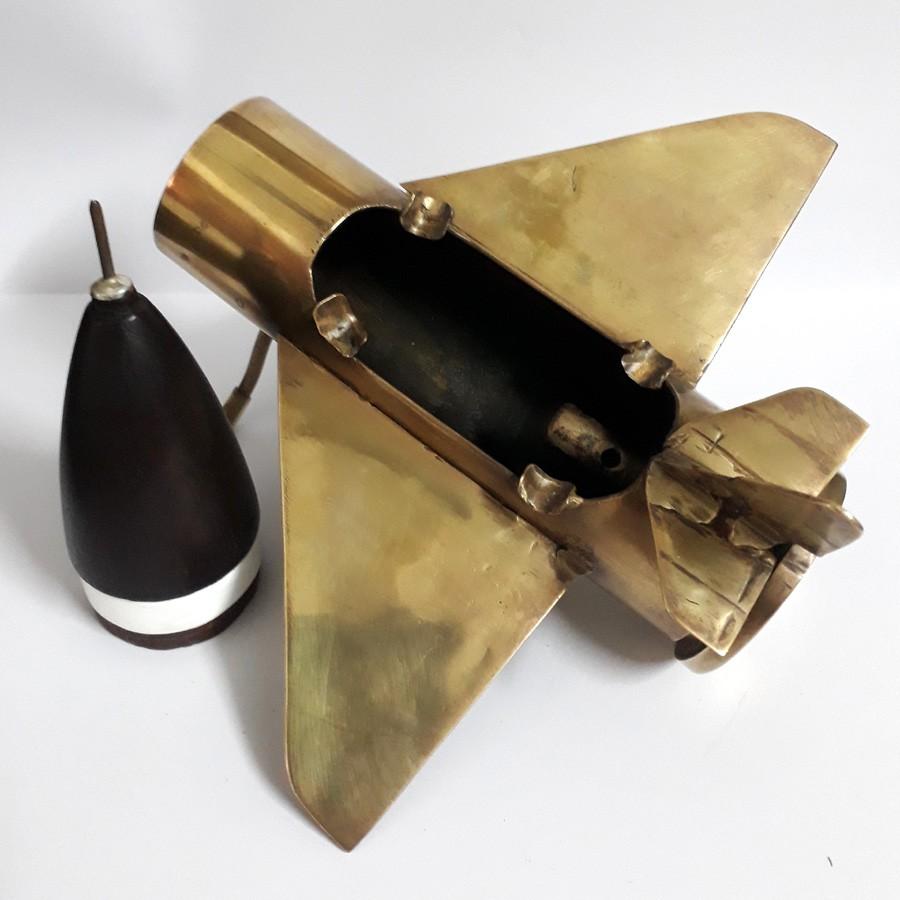 Vintage Brass Cannon Shell Fighter Jet Ashtray Trench Art, Hobbies ...
