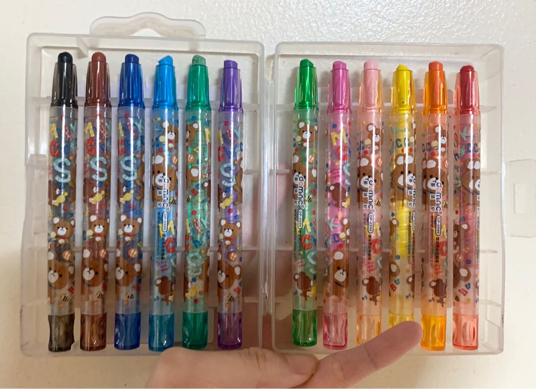 12 Twistable Color Crayons with Case, Hobbies & Toys, Stationary ...