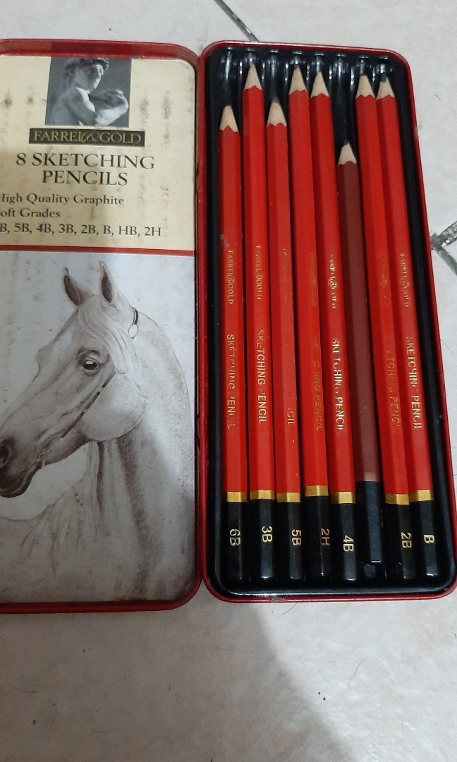 Art pencils Farrel & Gold Sketching Pencils, Hobbies & Toys, Stationary ...