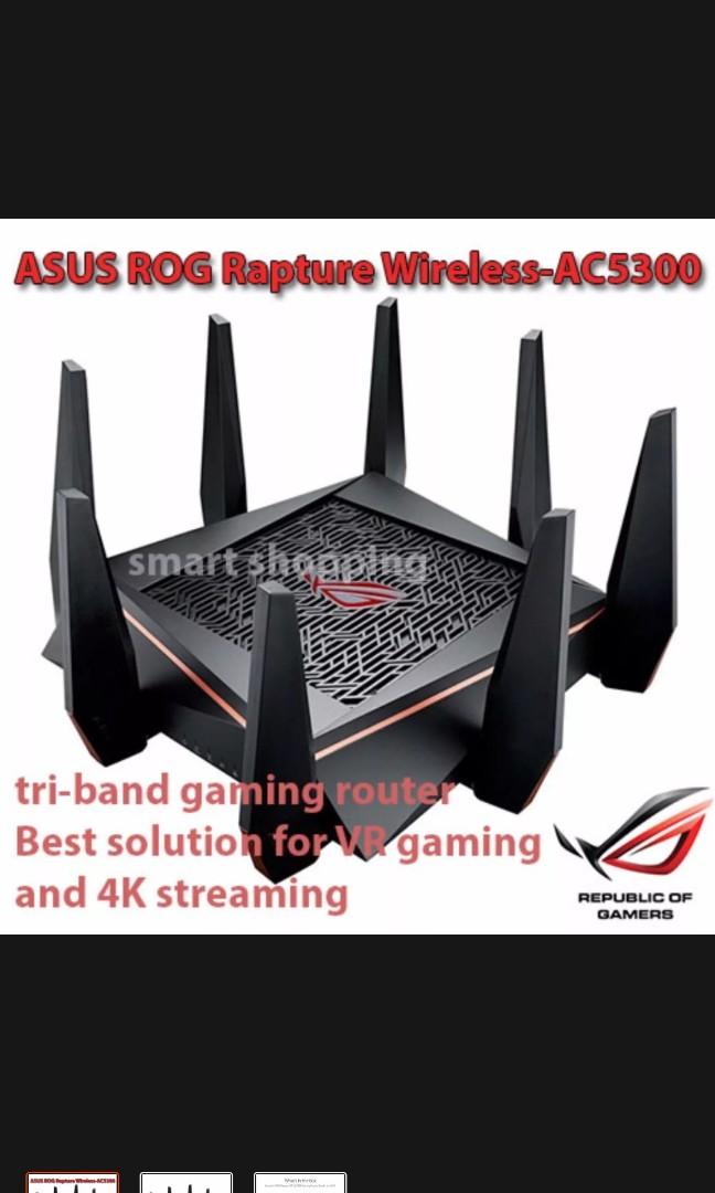 ASUS ROG CAPTURE tri band gaming WiFi router Gt-AC 5300, TV & Home ...