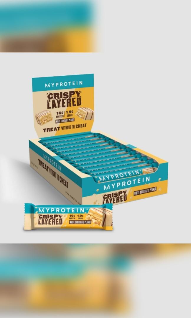 BNIB myprotein crispy layered white chocolate peanut, Health ...