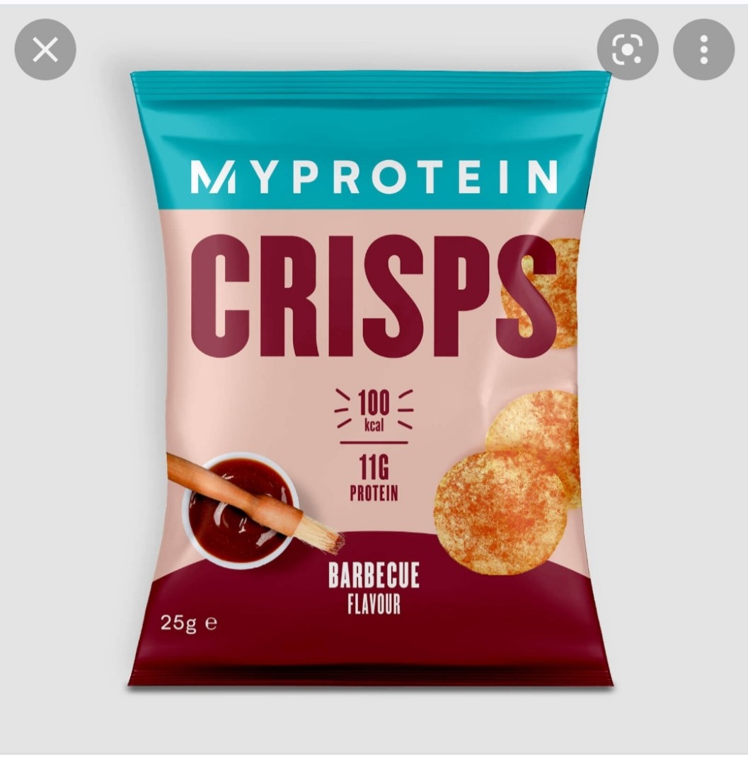BNIP Myprotein crips BBQ flavour, Health & Nutrition, Health ...