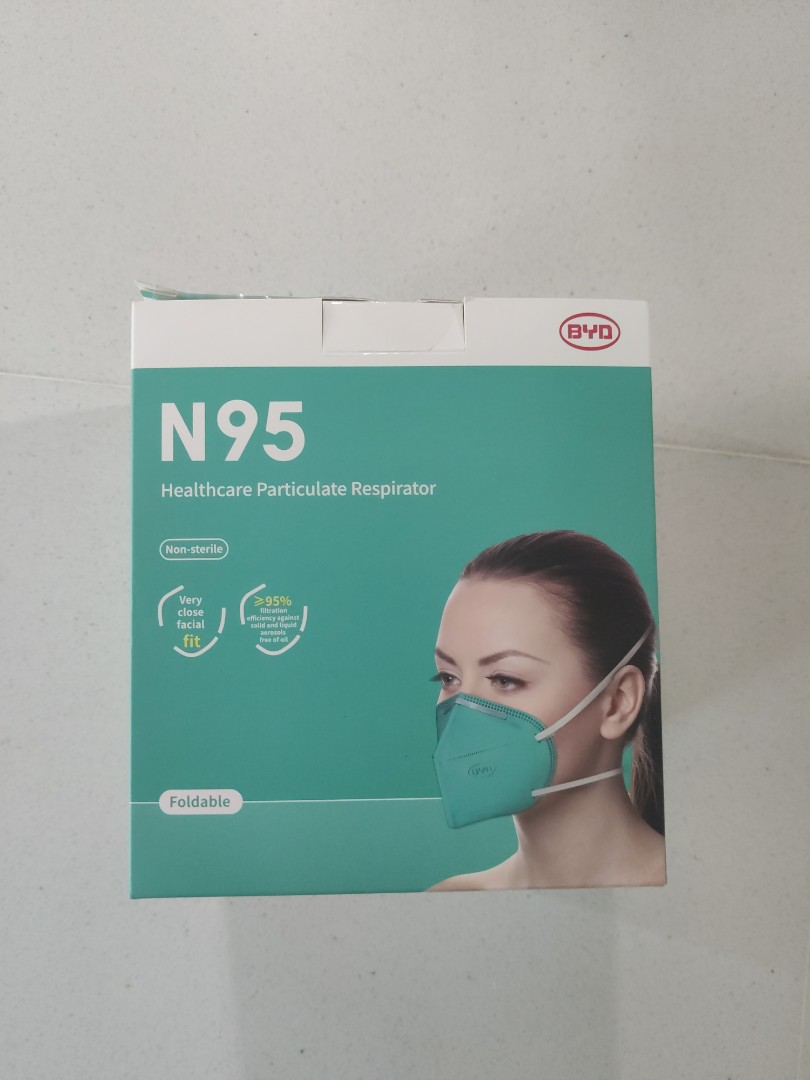BYD N95 Mask, Health & Nutrition, Face Masks & Face Shields on Carousell