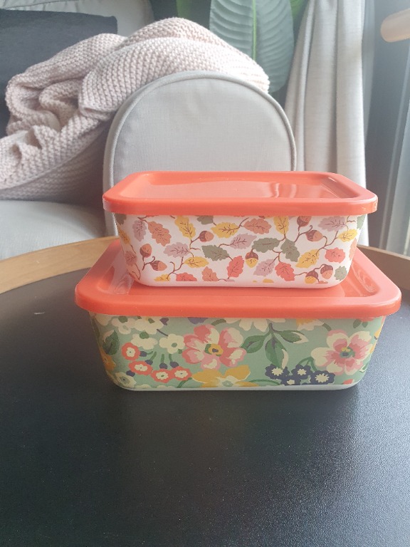 Cath Kidston Set of 2 Bamboo Lunch Boxes, Furniture & Home Living ...