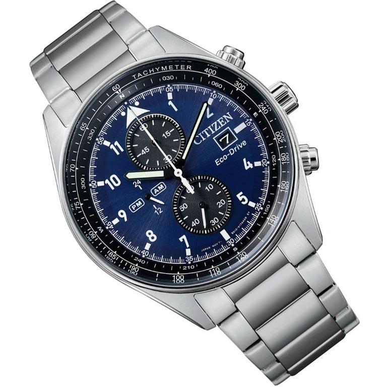Citizen Eco-Drive Chronograph CA0770-81L Black/Blue Dial Watch, Men's ...