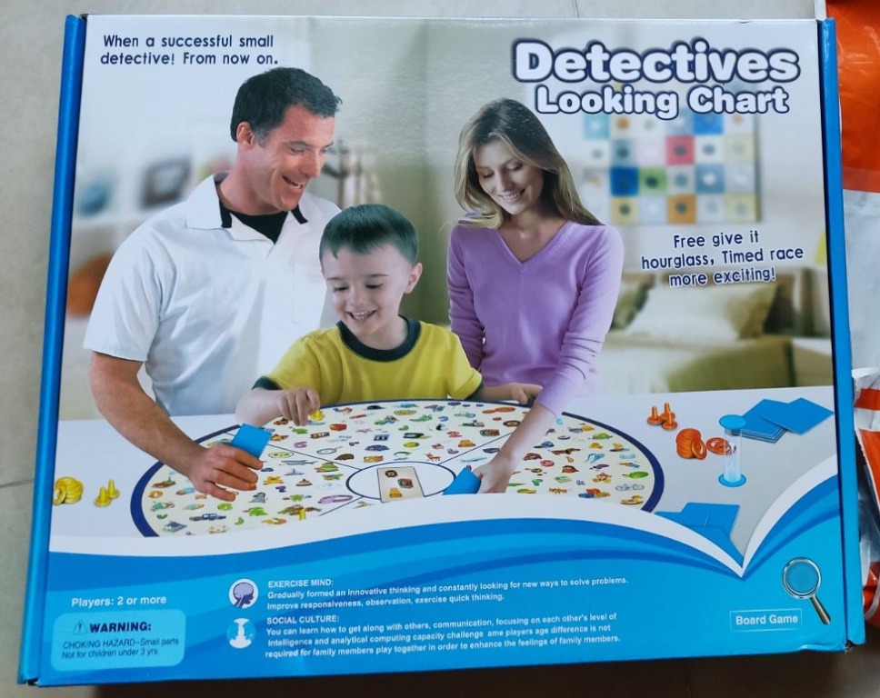 Detective Looking Chart Board Game Kids Educational Memory Matching ...