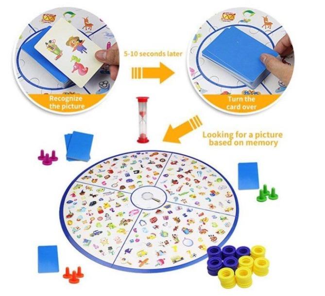 Detective Looking Chart Board Game Kids Educational Memory Matching ...