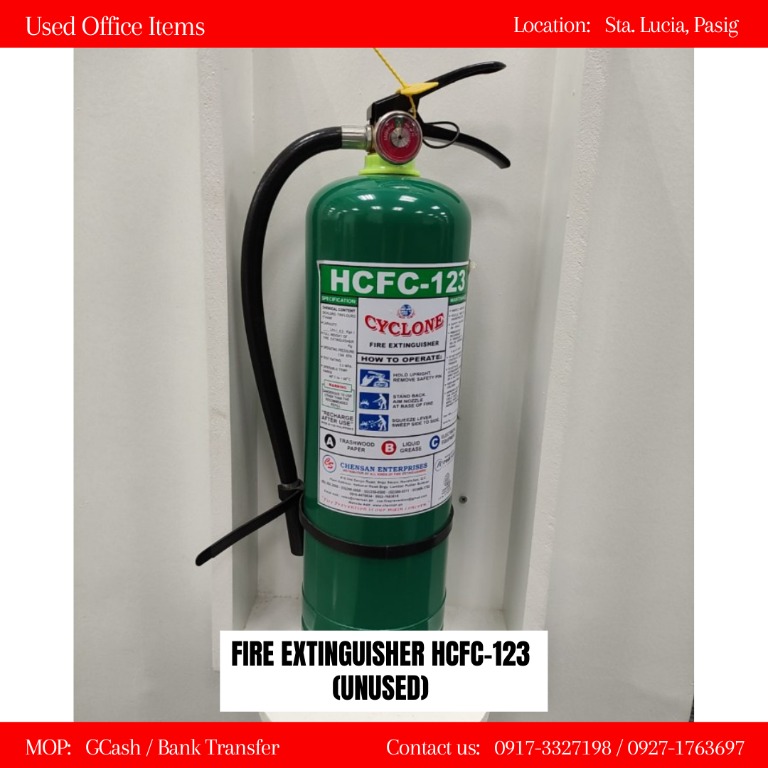 FIRE EXTINGUISHER - CYCLONE HCFC-123 GREEN (Unused), Furniture & Home ...