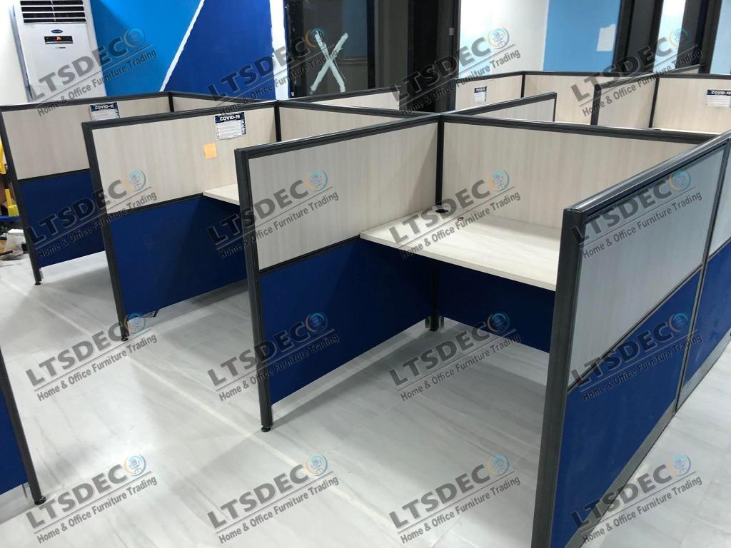 FULL FABRIC CUBICLE WORKSTATION TABLE FURNITURE-OFFICE PARTITION ...