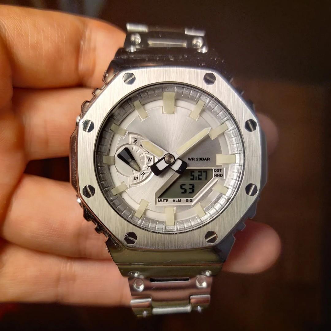 Full metal lumed Casioak steel dial, Men's Fashion, Watches ...