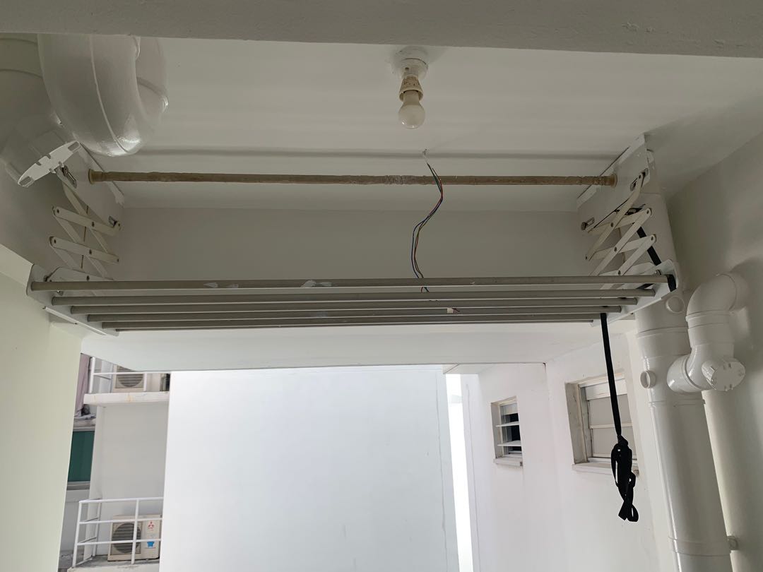 HDB Clothes Laudry Hanging Rack, Furniture & Home Living, Home ...