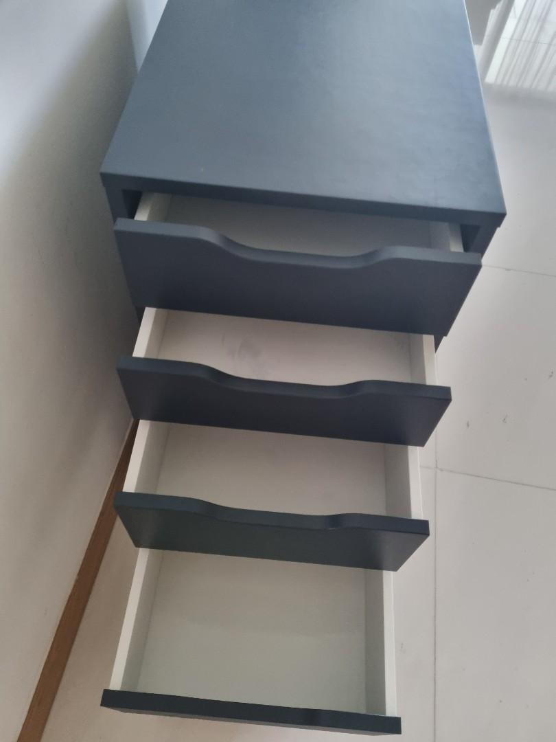 IKEA Alex drawer unit in navy blue, Furniture & Home Living, Furniture ...
