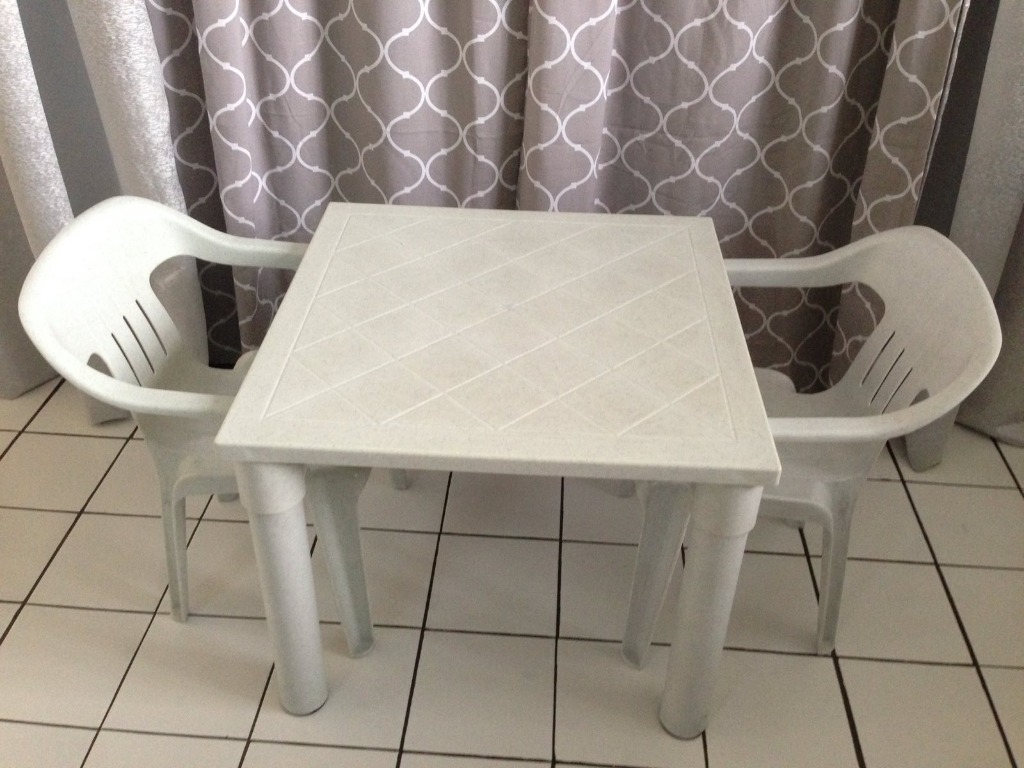 Junior Monobloc Table with 2 Chairs, Furniture & Home Living, Furniture ...