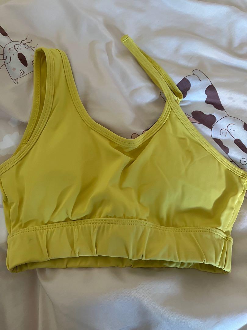 Kingdom by Queenie Get loud activewear yellow sports bra toga crop ...