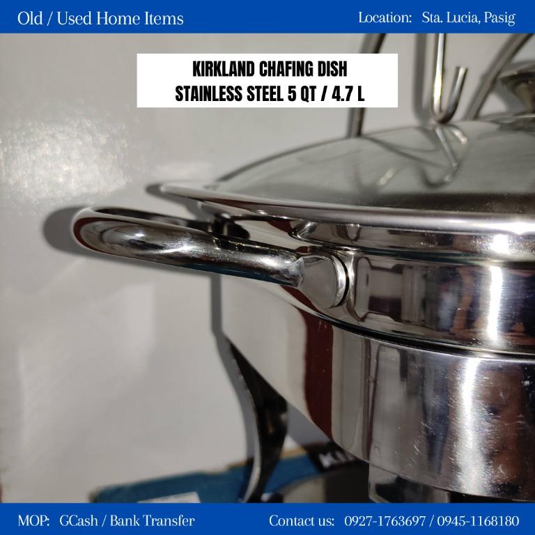 KIRKLAND STAINLESS STEEL CHAFING DISH 5QT / 4.7L (4 BOXES SET SALE ONLY ...