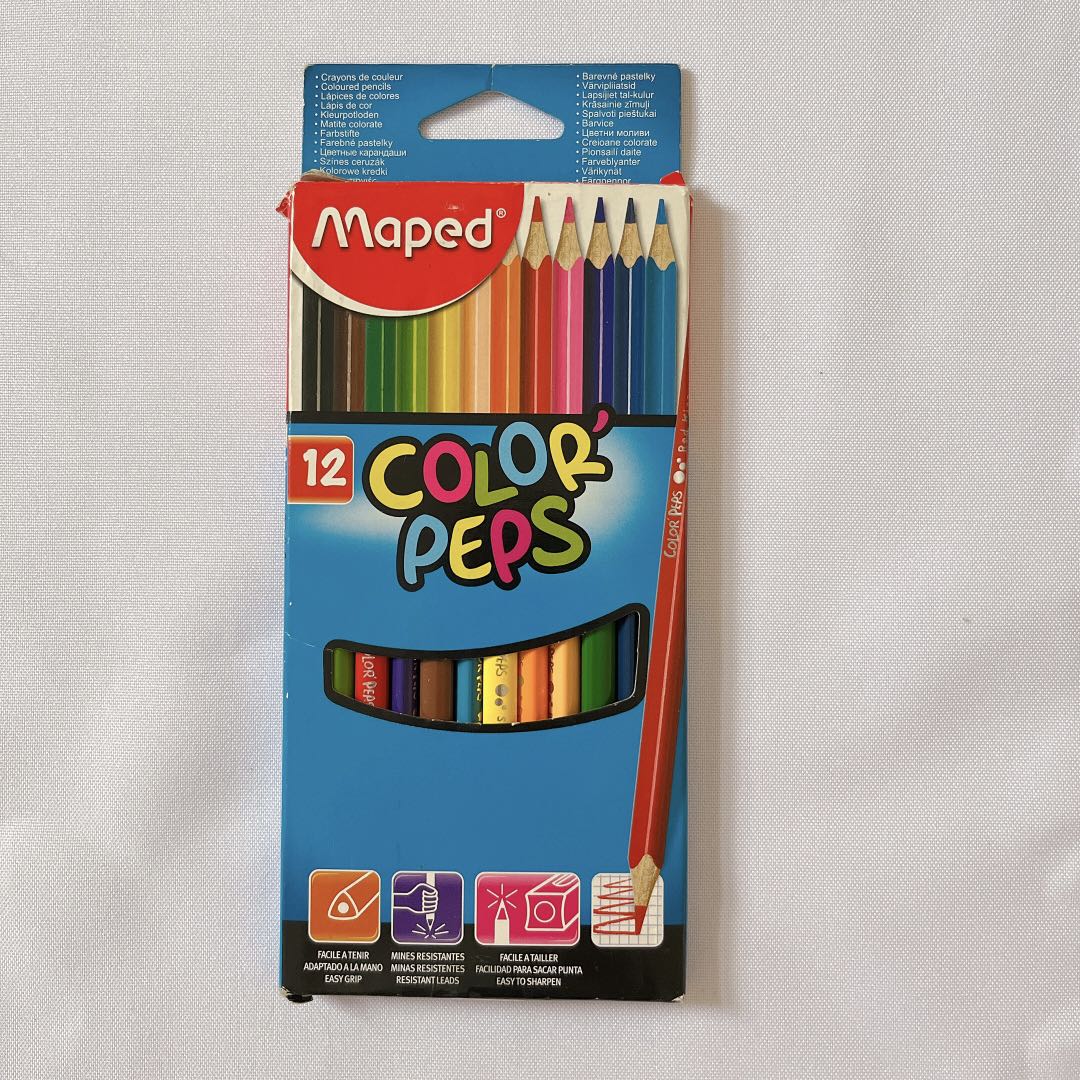 MAPED COLOR PEPS 12 COLOR PENCILS, Hobbies & Toys, Stationary & Craft ...