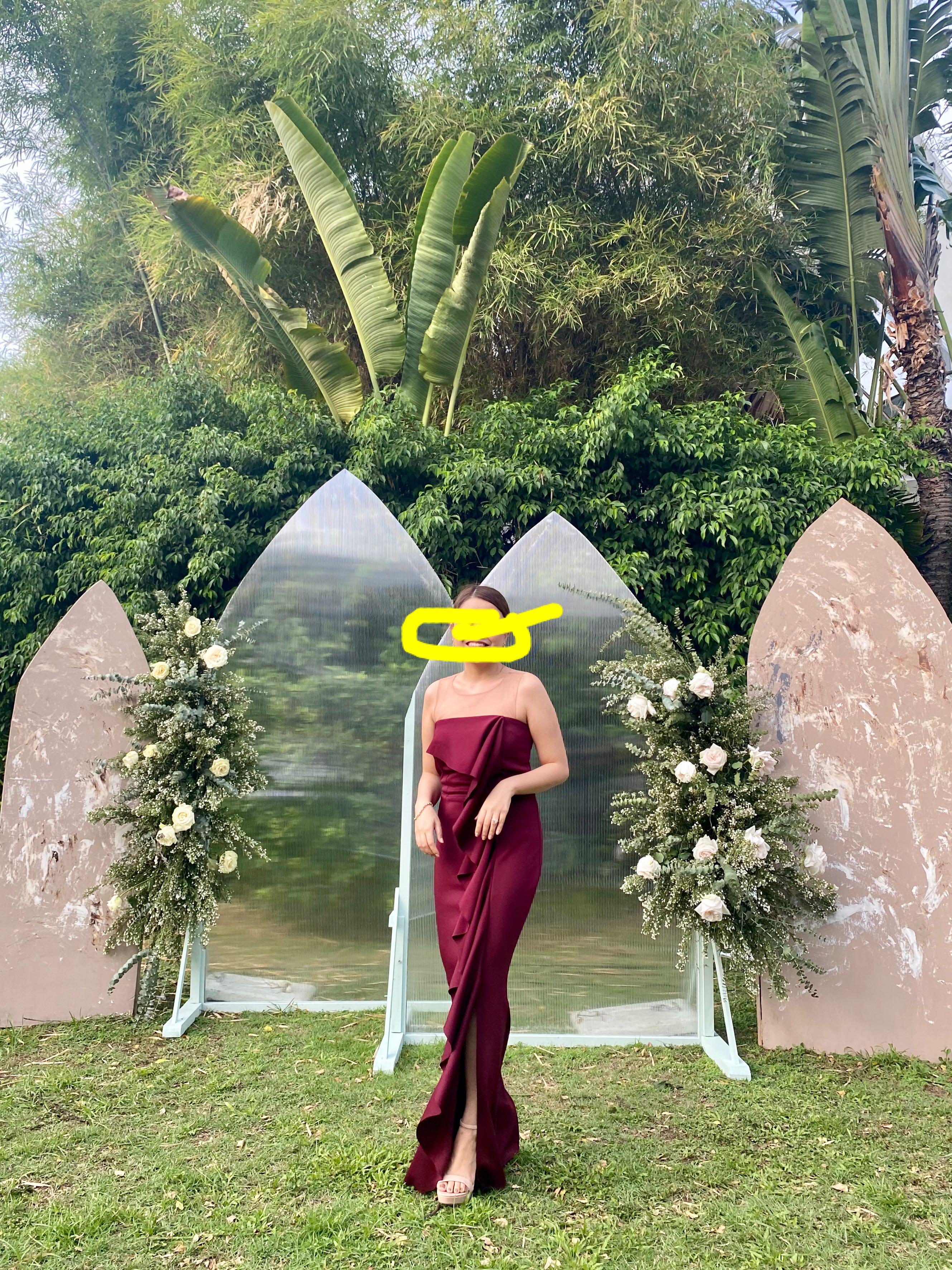 Maroon Mermaid Gown, Women's Fashion, Dresses & Sets, Evening dresses ...