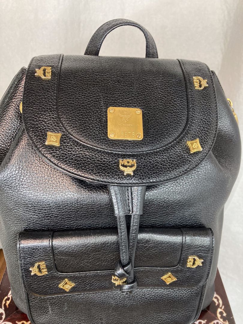 MCM Germany Leather Backpack, Women's Fashion, Bags & Wallets ...