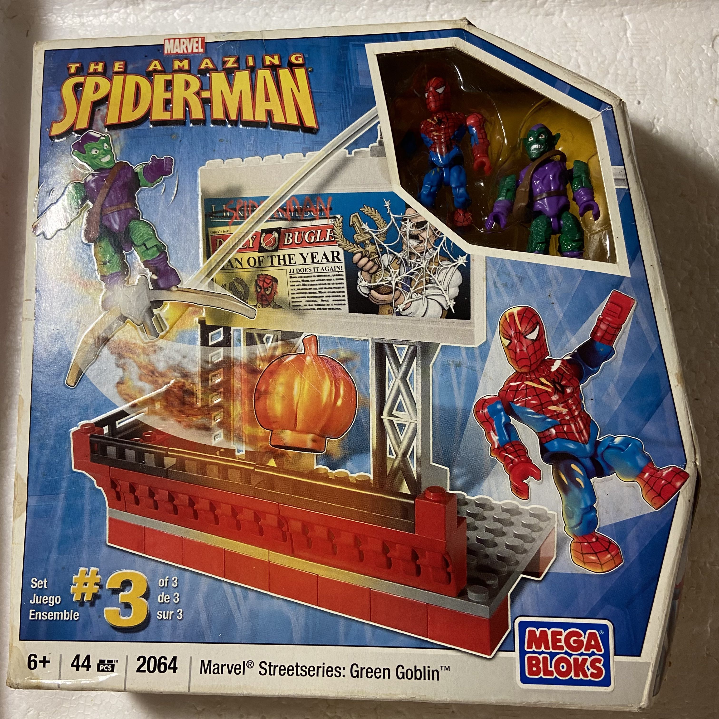 mega bloks marvel the amazing spider-man 2064 戰損版蜘蛛俠 綠魔 street series ...