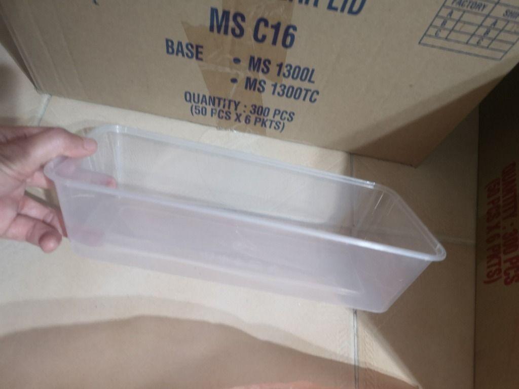 MS Plastic Container 1300ml (1300L) microwavable container with Lip ...