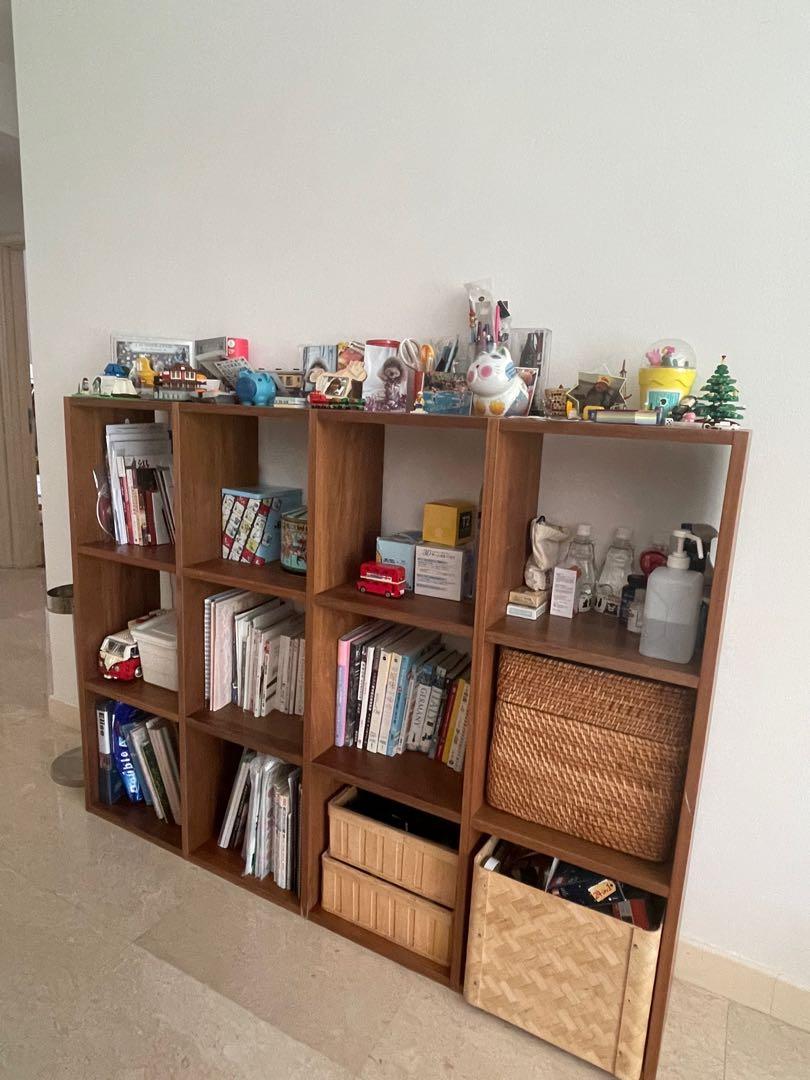 Muji walnut stacking shelf unit , Furniture & Home Living, Furniture ...