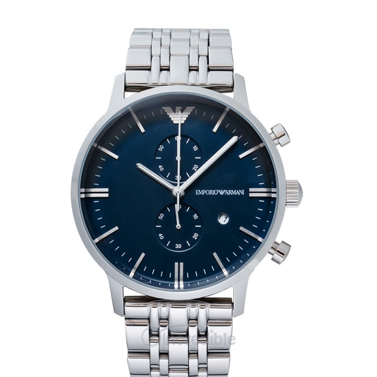[NEW] Emporio Armani Chronograph Blue Dial Stainless Steel Men's Watch ...