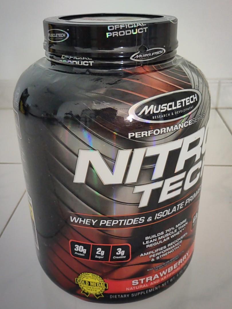 Nitro tech whey isolate protein, Health & Nutrition, Health Supplements ...