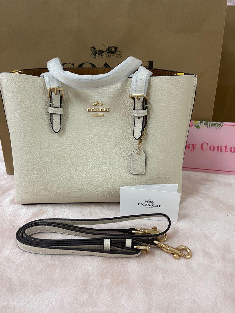 Original coach C4084 in cream white with strap, Luxury, Bags & Wallets ...