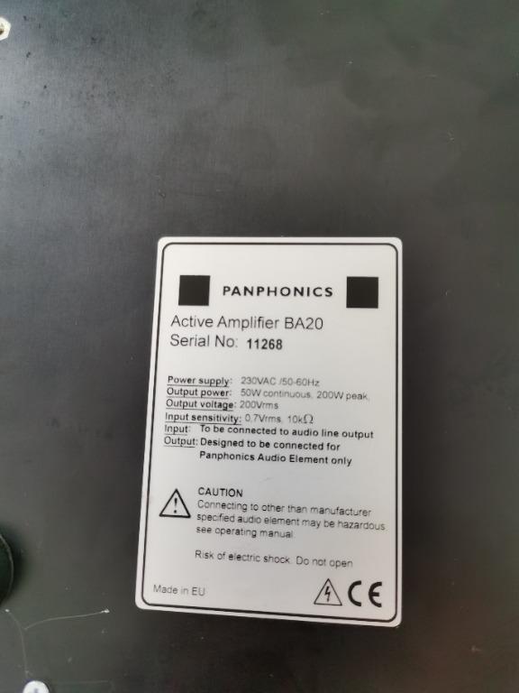 PANPHONICS Active Amplifier BA20 Made in EU, 音響器材, 可攜式音響設備 - Carousell