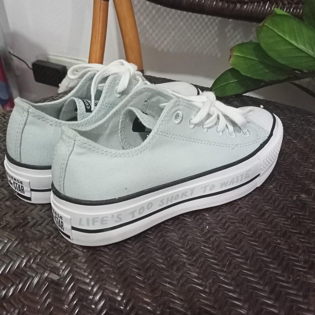 Pastel blue platform converse, Women's Fashion, Footwear, Sneakers on ...