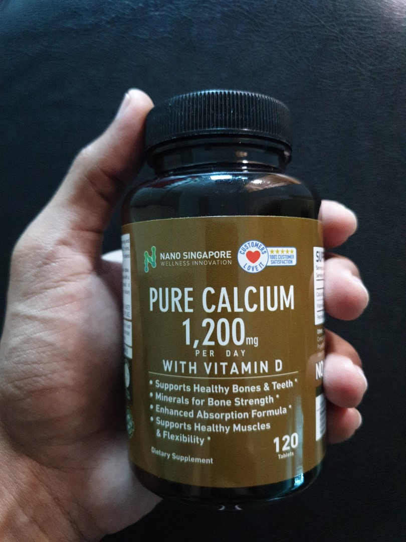 Pure Calcium 1200mg with Vitamin D, Health & Nutrition, Health ...