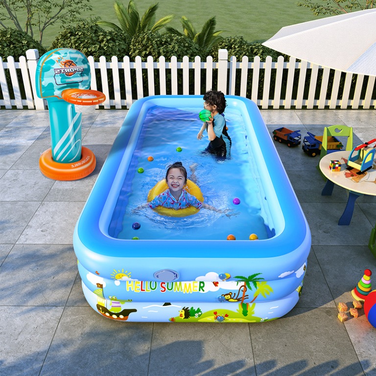 PVC Inflatable Kids Pool Large Inflatable Swimming Pool Kolam Mandi 3 ...