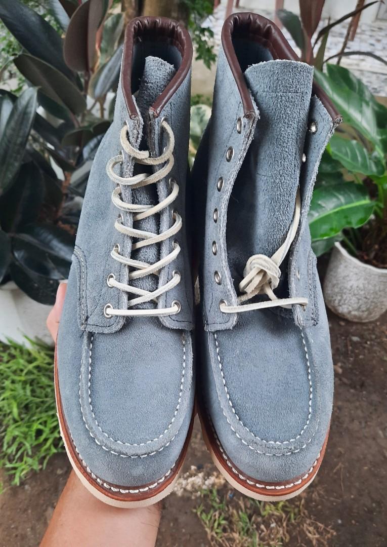 Red Wing 8143 Slate Blue Abiline Moc Toe Redwing, Men's Fashion ...